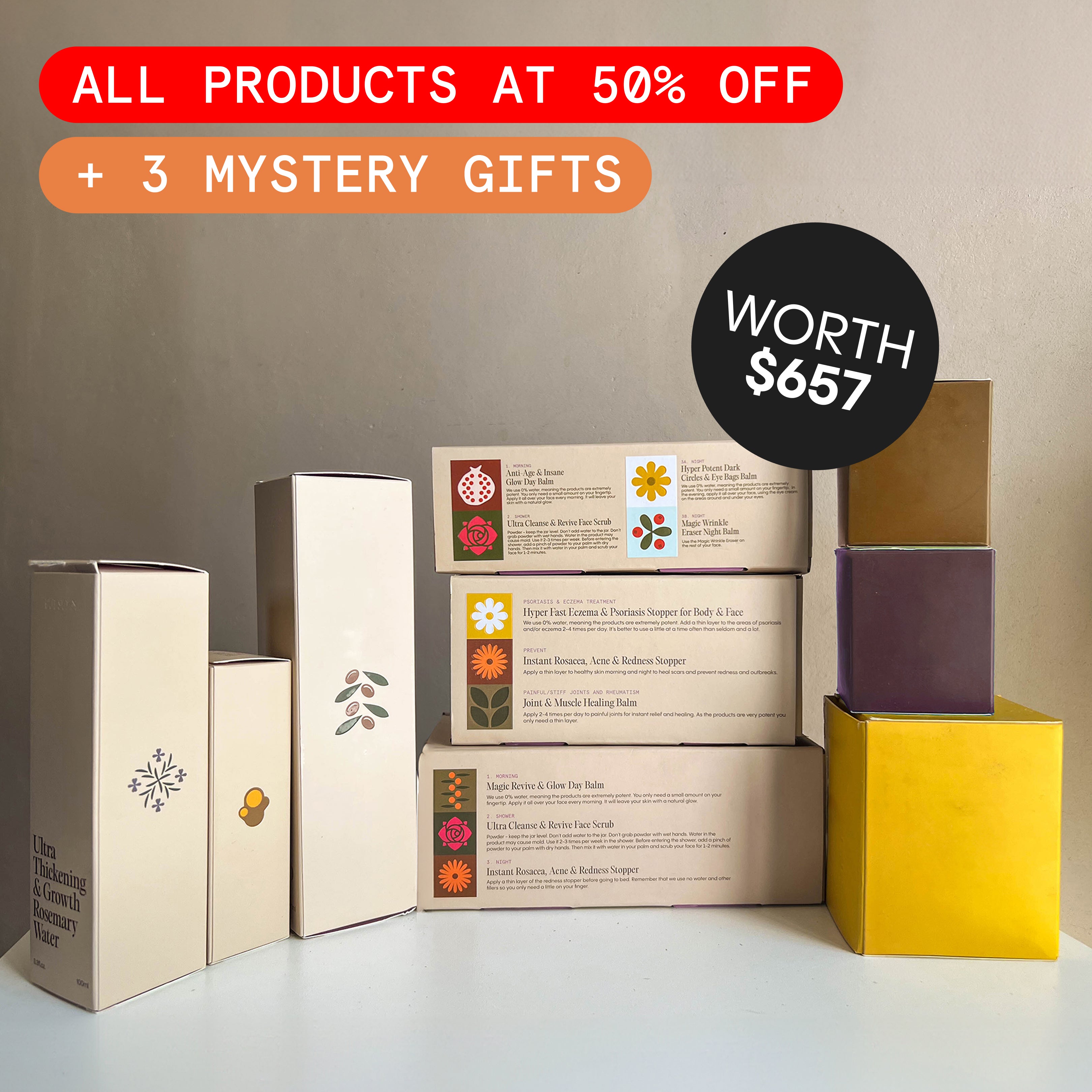 Mega Gift Bundle: All Products at 50% off+ 3 Gifts | Frøya Organics